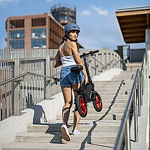 Jetson Bolt Adult Folding Electric Ride On, Foot Pegs, Easy-Folding, Built-In Carrying Handle, Lightweight Frame, LED Headlight, Twist Throttle, Cruise Control, Rechargeable Battery