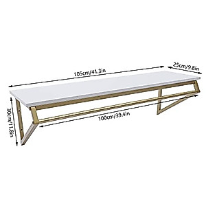 LYNICESHOP Clothes Rack with Top Shelf, Industrial Pipe Wall Mounted Garment Rack, Space-Saving Display Hanging Clothes Rack, Heavy Duty Detachable Multi-Purpose Hanging Rod for Closet Storage