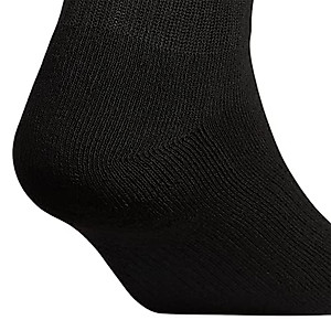 adidas Men's Athletic Cushioned Quarter Socks (with Arch Compression for a Secure fit (6-Pair), Black/Aluminum 2, Large