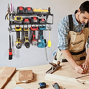 Power Tool Organizer, Multifunction Metal Floating Tool Wire Shelf Wall Mount, Garage Tool Storage Holder, Pegboard Cordless Tool Hanger, Electric Drill Rack for Part, Plier, Battery, Box, Screwdriver