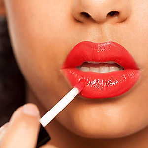 Healthcom 10 Pcs 5ml Empty Clear Wine Shaped Lip Gloss Tube Plastic Mini Refillable Lipgloss Bottles Container Lip Glaze Tube Vials DIY Makeup Liquid Lipstick Bottle Container Red Lid Cosmetic Tube