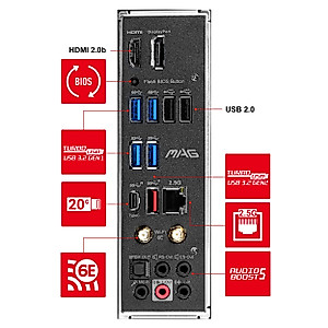 MSI MAG Z590 TOMAHAWK WIFI Gaming Motherboard (ATX, 11th/10th Gen Intel Core, LGA 1200 Socket, DDR4, PCIe 4, CFX, M.2 Slots, USB 3.2 Gen 2, Wi-Fi 6E, DP/HDMI, Mystic Light RGB)