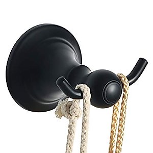 Alise Coat Hook Double Towel Robe Hook Clothes Hooks for Bathroom Kitchen Garage Table Cloakroom Wardrobe Swimming Pool,GOKE5102-B Matte Black Finish