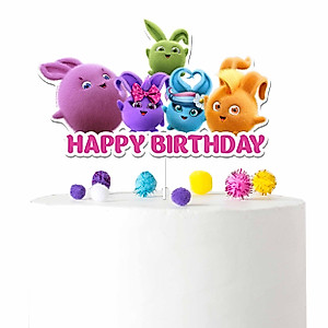 Sunny Bunnies Cake Topper | Cartoon Sunny Bunnies Party Supplies for Birthday Party Theme | Colorful Sunny Bunnies Birthday Decorations (3)