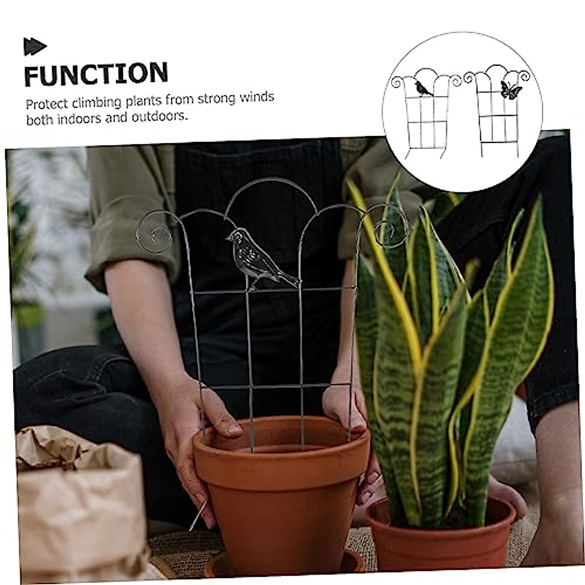 Yardwe 10 Pcs Plant Shelf Outdoor pots Plants Plant Cages Stake Climbing Plant Trellis Climbing Plants Holder Potted Plant Indoor Plants Stand Tomato Plant Roses Plants Rose trellises