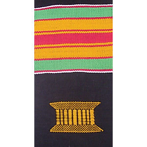 African Inspired Fashions Authentic Hand Woven Kente Sash Stole - 60" x 4.5"