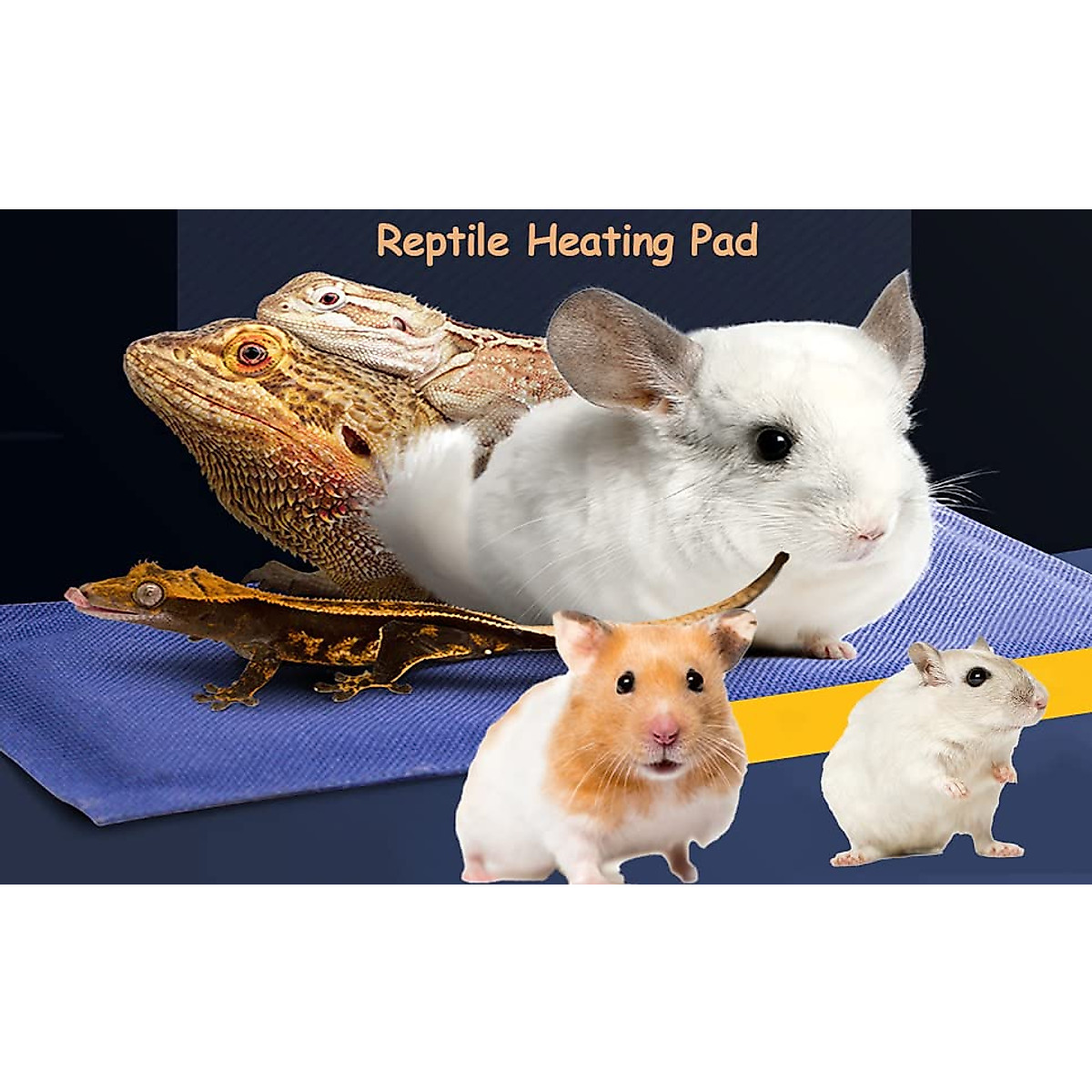 Small Reptile Heating Pad,6x3 inch USB Reptile Heat Pad with 3 Level Adjustable Function USB Heating Pad Pet Dog Heating Pad Terrarium Heat Mat for Lizards,Tortoise,Pets Seedling Small Animals