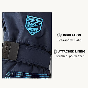 Hestra Baby Zip Long Mitt (Child 1-9yrs) | Waterproof, Insulated Mittens for Toddlers & Kids for Winter & Playing in The Snow - Dark Navy - 2