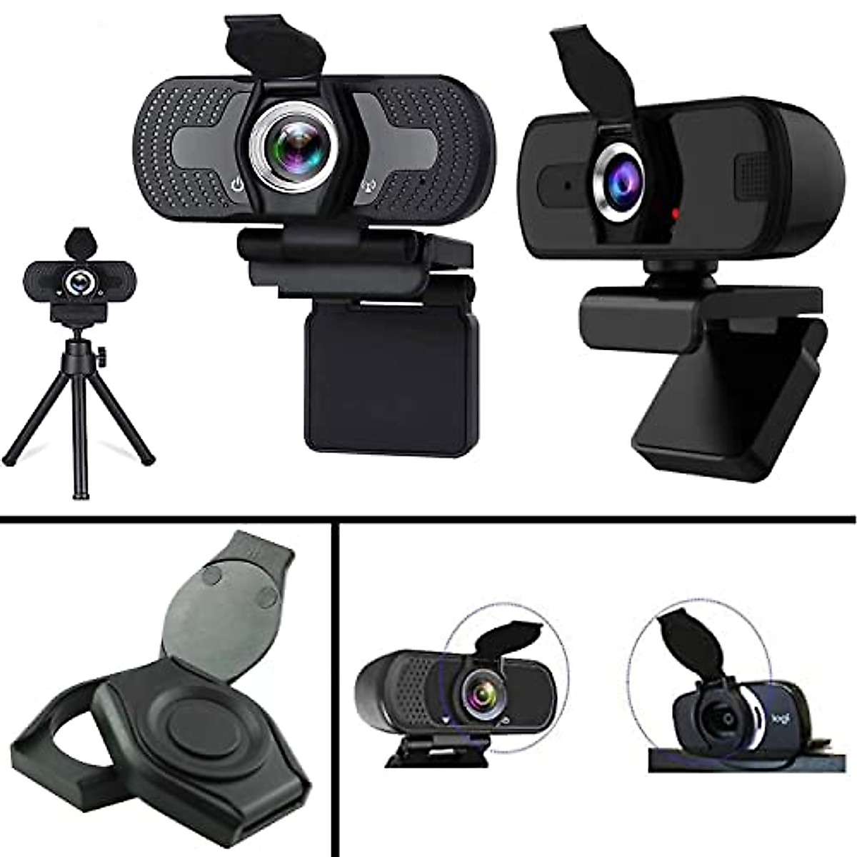 SJZBIN 3PCS Lens Shutter Privacy Cover Thin Web Camera Lens Cover Privacy Shutter Cap Hood Web Cam Privacy Covers for Logitech HD Pro Stream Webcam, Black