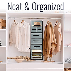 Tidy Zebra Hanging Closet Organizers with Drawers and Storage Shelves - Great Clothes Organizer for Closet, RV Storage, Perfect Storage Organization College Dorm Room Essentials for Students Dorm Room