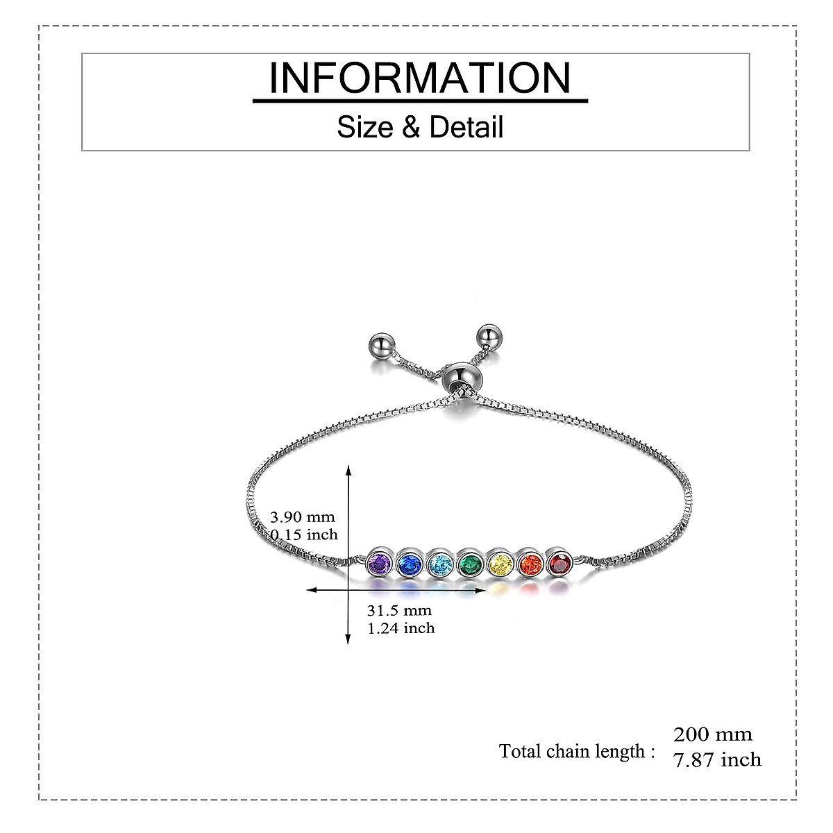 ONEFINITY Chakra Bracelets Sterling Sliver 7 Chakra Bracelets for Women Healing Jewelry Yoga Gifts for Women Girl