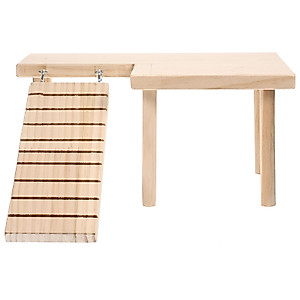 POPETPOP Hamster Wooden Platform with Ladder Small Animal Standing Platform Guinea Pig Cage Landscaping Platform for Small Animals Syrian Rat Golden Chinchilla Cage Toy Hamster Hide