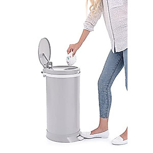 Bubula Premium Steel Diaper Waste Pail with Step Open, Gray