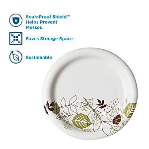 Dixie 6 7/8" Medium-Weight Paper Plates by GP PRO (Georgia-Pacific), Pathways, UX7WS (CASE), 125 Count (Pack of 4), Total 500