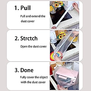 OSKOUR 30 Pieces Furniture Dust Covers with Elastic Band Dustproof Kitchen Appliance Covers for Oven Pressure Cooker Crock Pot Air Fryer Small Appliance Covers
