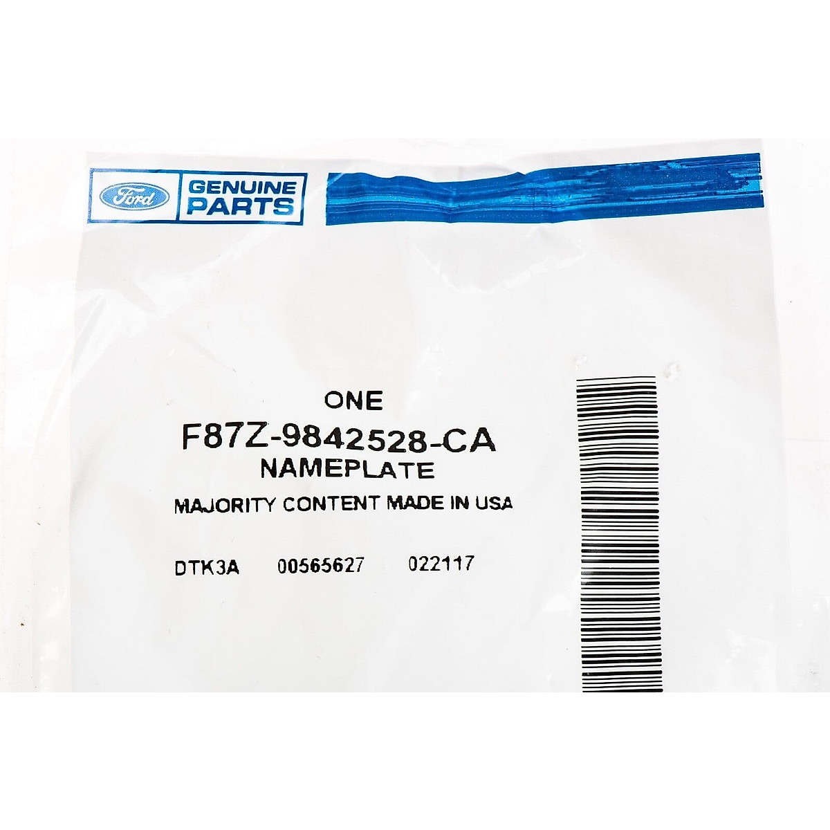 Ford F87Z-9842528-CA - NAME PLATE - SELF-AD