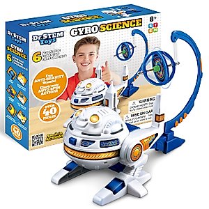 Dr. STEM Toys Gyro Science Kit | Unique Gyroscope Set Amazes Kids with 6 Awesome Science Stunts | Designed in USA for Boys & Girls 8 & Up | Boxed for Easy Gifting