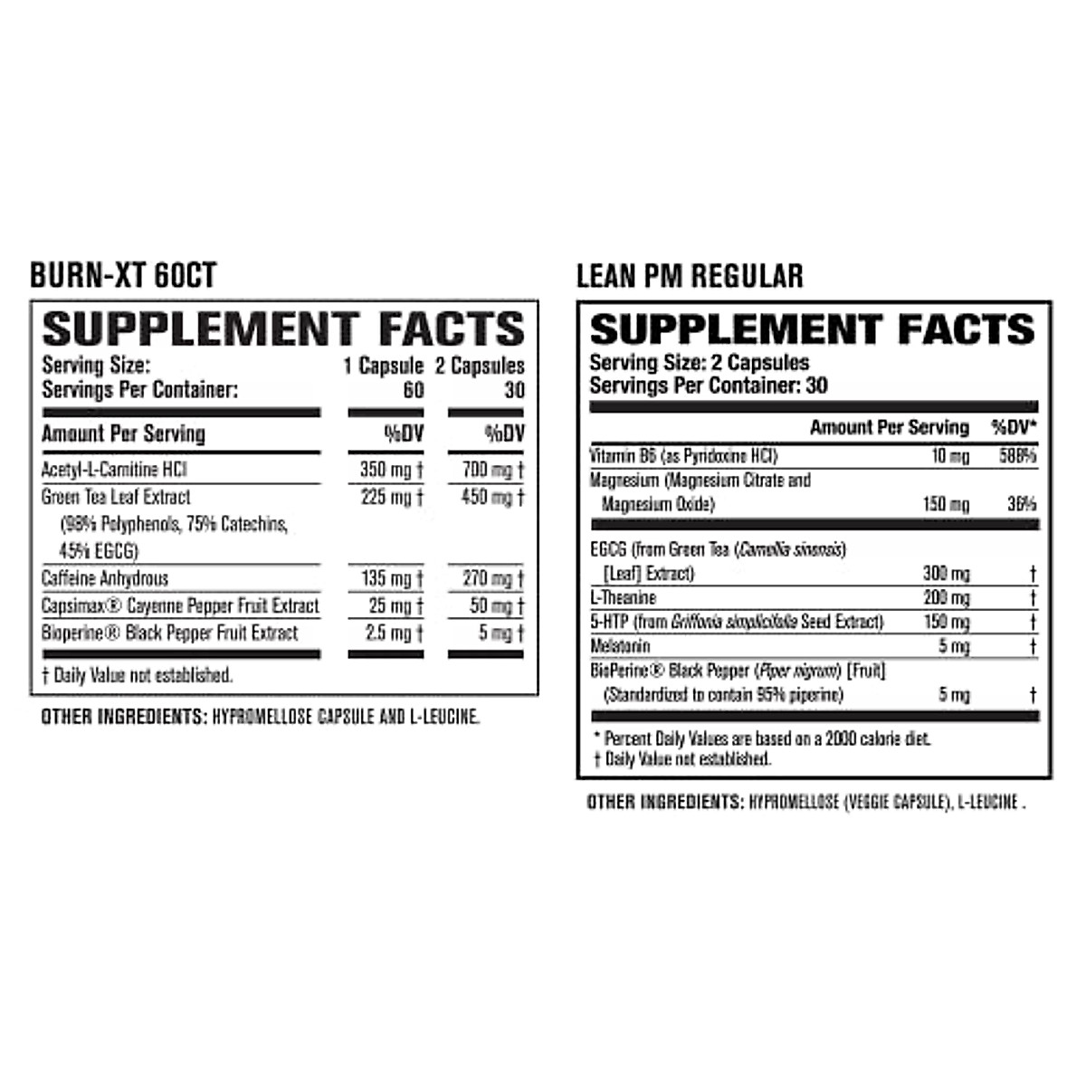 Jacked Factory Burn XT Thermogenic Fat Burner & Lean PM Nighttime Weight Loss Supplement for Men & Women 60 Veggie Diet Pills