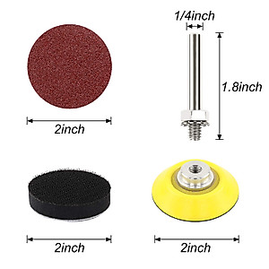HongWay 300pcs 2 Inches Sanding Discs Pad Kit for Drill Sanding Grinder Rotary Tools with Backer Plate Shank and Soft Foam Buffering Pad, Sandpapers Includes 60-3000 Grit