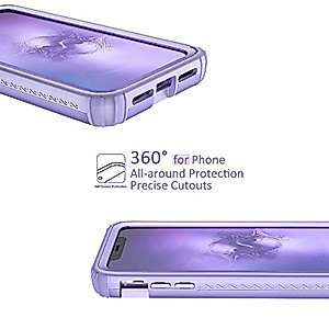 WeLoveCase iPhone 11 Wallet Case for Women Defender Credit Card Holder Cover with Hidden Mirror Three Layer Shockproof Heavy Duty Protection All-Round Protective Case for iPhone 11 Light Purple