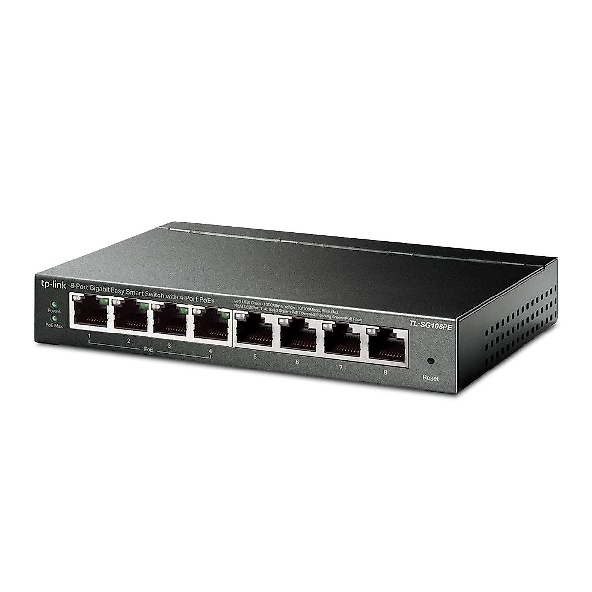 TP-Link TL-SG108PE 8-Port Gigabit Web Managed Easy Smart Ethernet PoE Switch (4 PoE Ports, 55 Watt Budget)