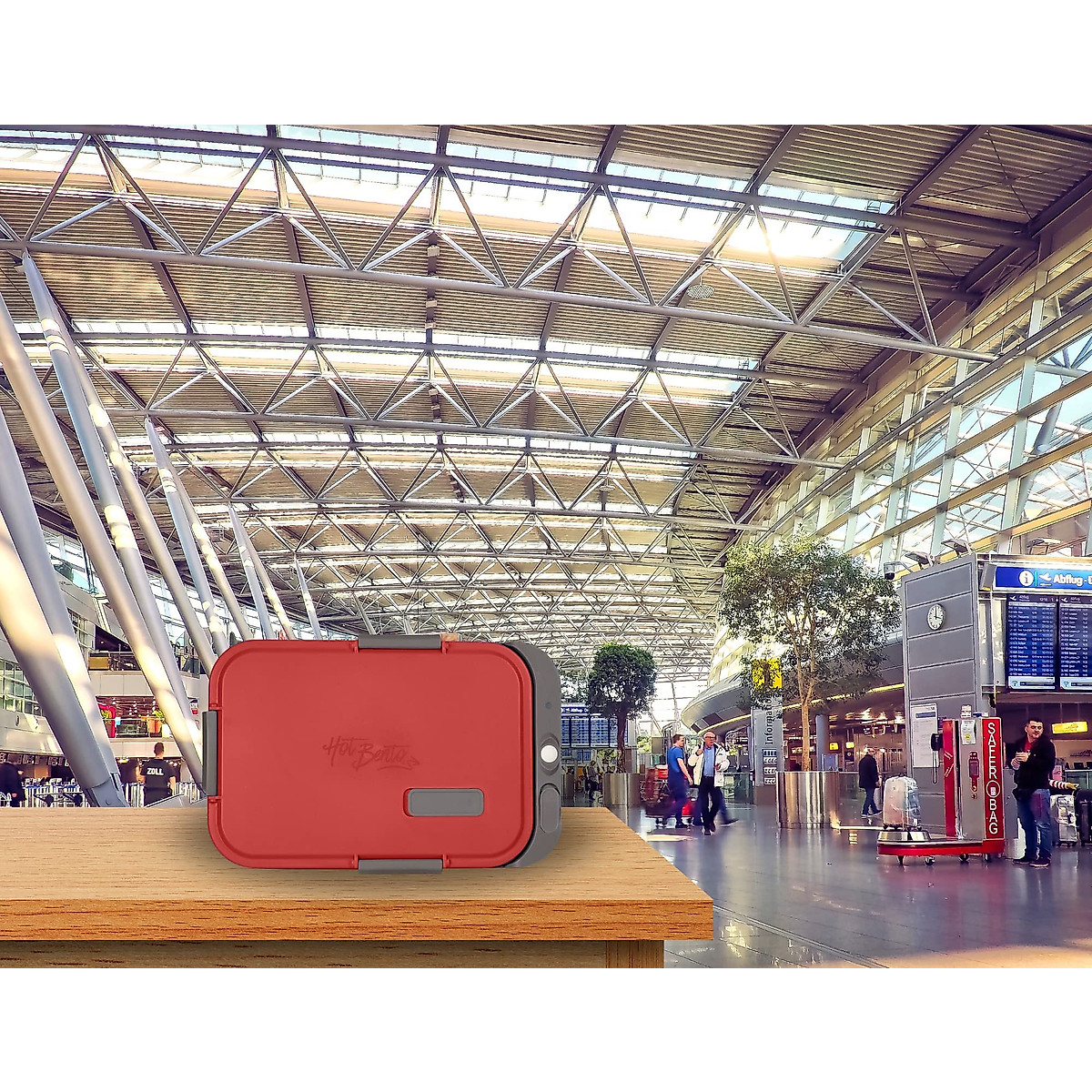 Hot Bento – Self Heated Lunch Box and Food Warmer – Battery Powered, Portable, Cordless, Hot Meals for Office, Travel, Jobsite, Picnics, Outdoor Recreation, Kitchen Meal Prep - Hot Red