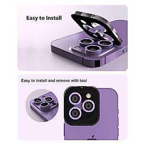 Actgan for iPhone 14 Pro and iPhone 14 Pro Max Camera Lens Protector Glitter Bling Glass Screen Camera Cover for iPhone 14 Pro Max and 14 Pro,[1 Set] Glitter Purple