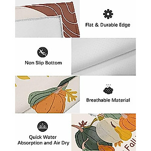 Fall Thanksgiving Outdoor Rug for Patio, Large Floor Mat Happy Y'all Boho Style Pumpkin Non Slip Area Rug Rubber Backing Quick Dry Clearance Carpet for Camping Rugs, Garden, Lawn, Deck, Porch, 6' x 9'