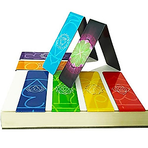 Chakra Magnetic Bookmarks 8 Pieces, with Guide Card on Chakras - for Books, Journals, or Small Notes