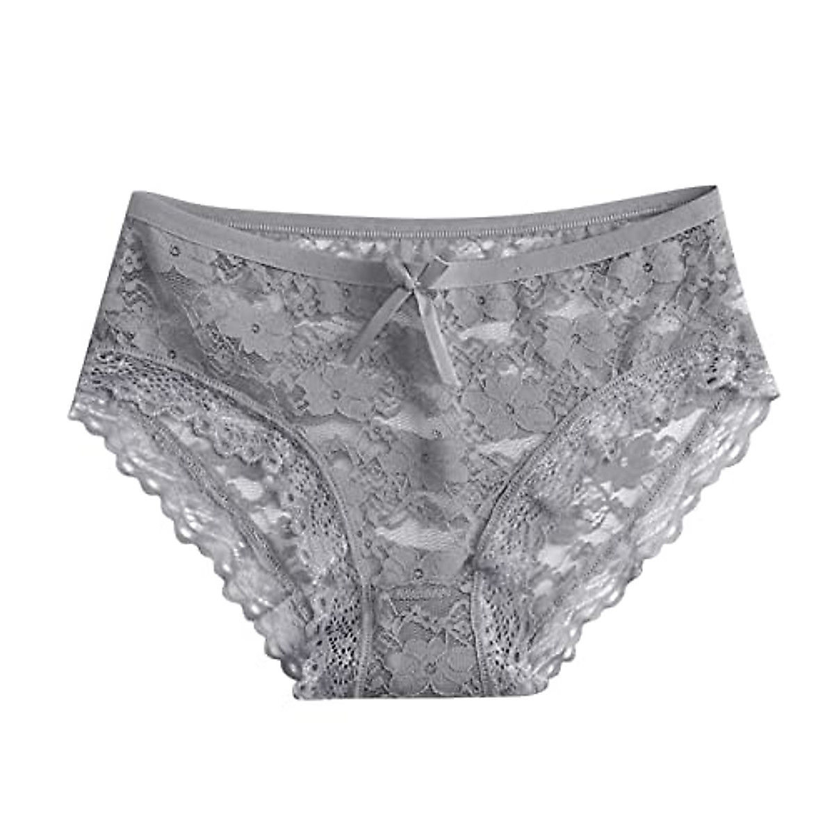 Underwear Women Seamless Thongs For Women No Show Underwear Low Rise Floral Lace Micro G-Strings Breathable Hollow Out Sexy Comfort Panties Seamless Underwear For Women Grey