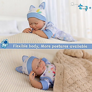 Thorugod Realistic Reborn Baby Dolls - 18 Inch Lifelike Smiling Boy Doll with Vinyl Body, Christmas/Birthday Gift for Kids Age 3+