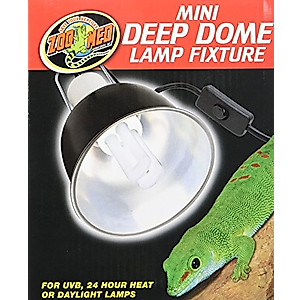 Zoo Med Mini Deep Dome Lamp Fixture with 5.5-Inch Dome, Black