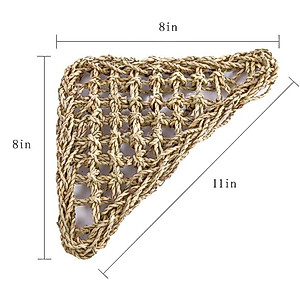 2 Pack Reptile Lizard Bearded Dragon Hammock,Reptile Lounger,100% Natural Grass Fibers Hammock Bed for Bearded Dragons, Geckos, Iguanas, Hermit Crabs (Triangular + Rectangle)