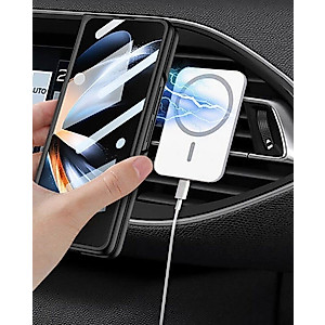 EAXER for Samsung Galaxy Z Fold 3 5G Case, Magnetic Cover Case, Built in Screen Protector Hard Glass Mag Safe Wireless Charging Phone Case (Blue)