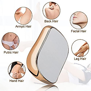 Crystal Hair Eraser Magic Nano Crystal Painless Hair Remover Stone (Gold)