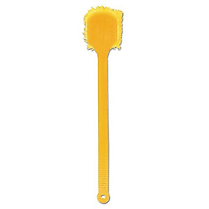 Rubbermaid Commercial 9B32 Long Handle Scrub 20-Inch Long Plastic Handle Yellow Handle W/Yellow Bristles