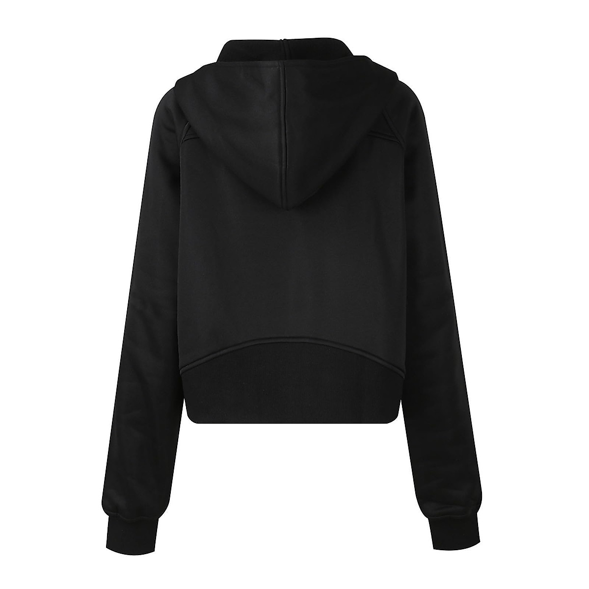 Women's Hoodies Zip Up Women's Fashion Hoodies & Sweatshirts Casual Long Sleeve y2k Clothes Full Zip Up Cropped Hoodie Jacket With Pockets Black S