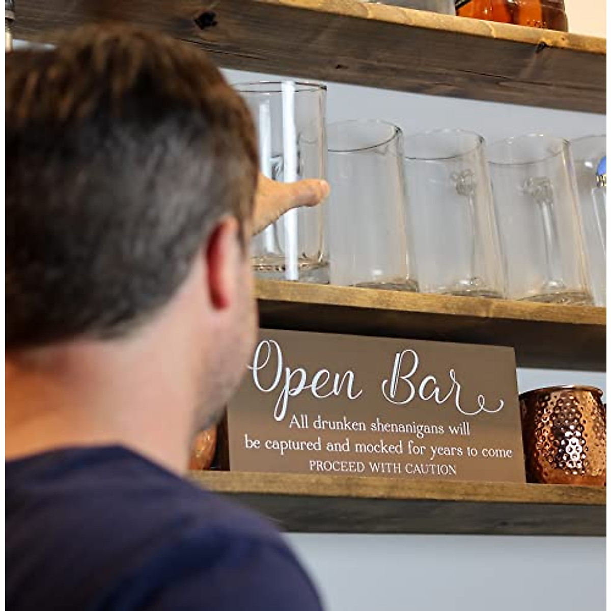 Elegant Signs Wedding Open Bar Sign Drunken Shenanigans for Party Decoration by Fun Sign for Your Reception