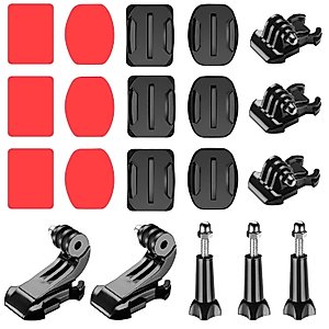 Neewer 20-in-1 Accessory Kit for Gopro:Buckle Clip Basic Mount,J-Hook Buckle Mount,Long Thumb Screw 3-Pack Adhesive Mounts with Sticky Pads for GoPro Hero 3 3+ 4 5 6 7 Accessories SJ4000 SJ5000 SJ6000