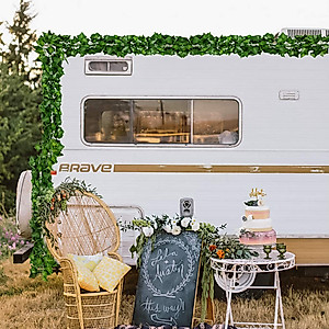 CQURE 48 Pcs 336Ft Artificial Ivy Fake Vines,Ivy Garland Greenery Garland Fake Hanging Plants Vines Green Leaves for Bedroom Wedding Garden Wall Room Decor