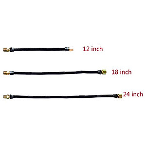 Stanbroil 1/2" OD x 3/8" ID 24" Non-Whistle Flexible Flex Gas Line Connector Kit for NG or LP Fire Pit and Fireplace