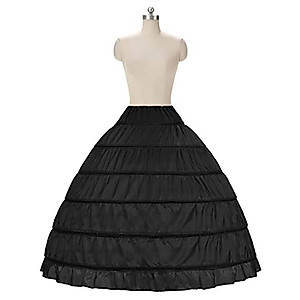 Shape 6 Dress Slip Skirt Underskirt for Wedding Ball Hoop Gown Petticoat Full Accessory Bed Skirt Twin Bed Black