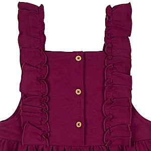 Gerber Baby Girls Toddler 2 Piece Overall Dress Set, Purple Floral, 4T