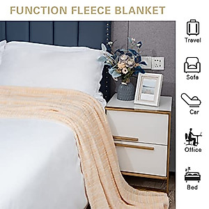 SRIZIAN Fleece Throw Blankets, White Flannel Throw Blankets, 50" x60” Washable Lightweight Bedding Flannel Blanket for Couch Sofa Bed Office, White Throw Fleece Blankets for All Season