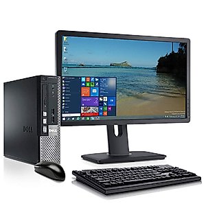 DELL Desktop Computer Package with 22in Monitor, Intel Core 2 Duo 3.0G, 8G DDR3, 512G SSD, VGA, DP, Windows 10, 64 bit-Multi Language Support-English/Spanish/French(C2D)(Renewed)