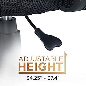 Comfty Fabric Seat and Nylon Base Mesh Back Swivel Task Chair, Black