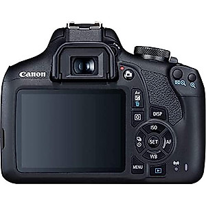 Canon EOS 2000D (Rebel T7) DSLR Camera w/Canon EF-S 18-55mm F/3.5-5.6 Zoom Lens+Canon EF 75-300mm III Lens+500mm f/8.0 Telephoto Lens+case+128Memory Cards (24PC)