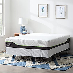 LUCID 8 Inch Gel Memory Foam Plush Mattress with Box Spring - Queen