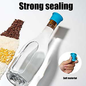 6 Pieces Silicone Wine Bottle Caps Reusable Beer Bottle Stopper Replace Bottle Stoppers for Corks to Keep Wine Fresh