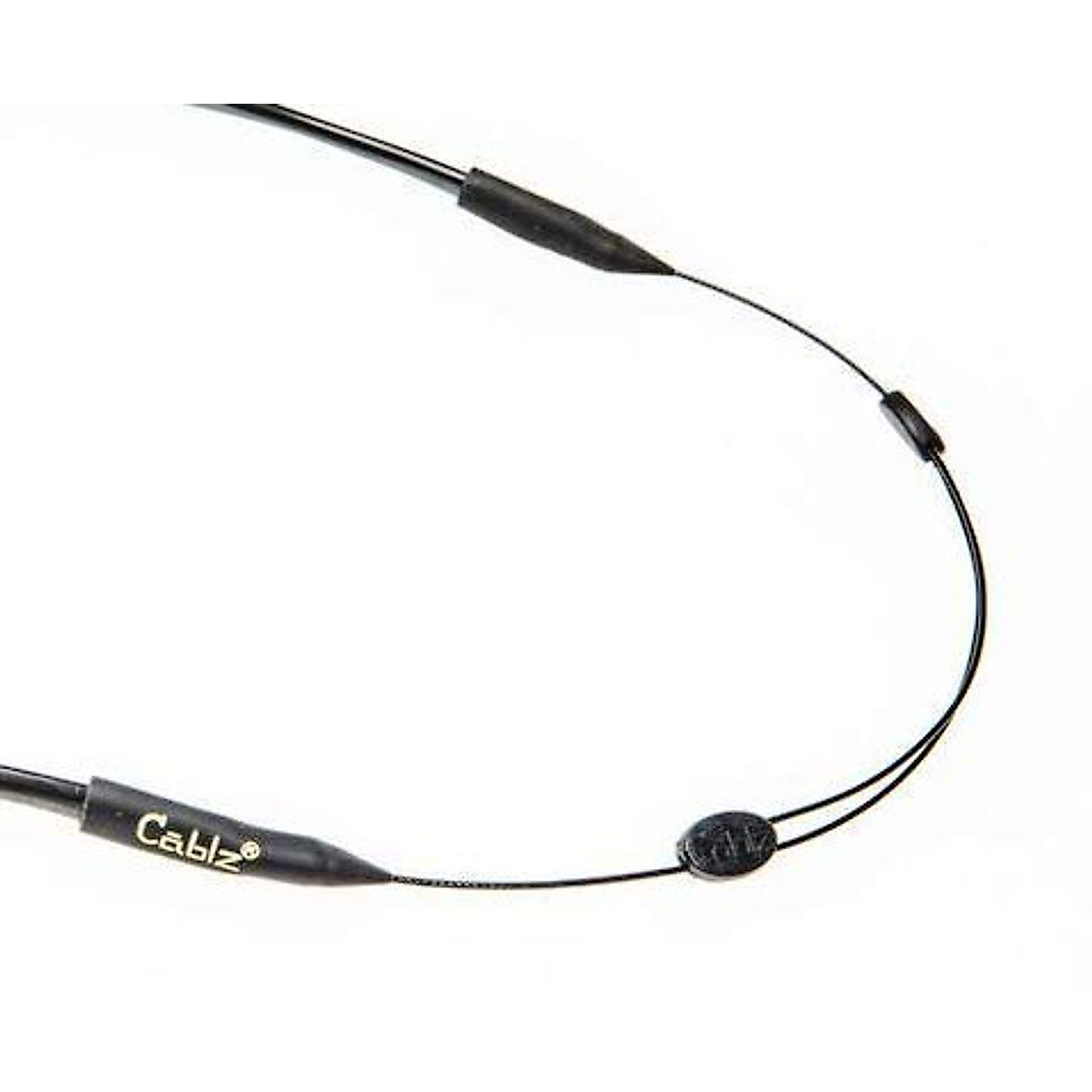 Cablz Zipz Adjustable Eyewear Retainer | Adjustable, Lightweight, Low Profile, Off-The-Neck Eyewear Retainer Strap | Black | 18" w/Regular Tip